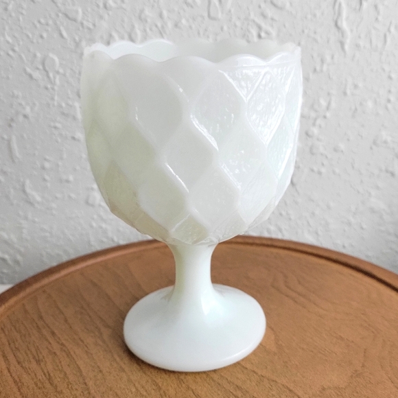 Dining | Vintage Milk White Glass Goblet | Poshmark